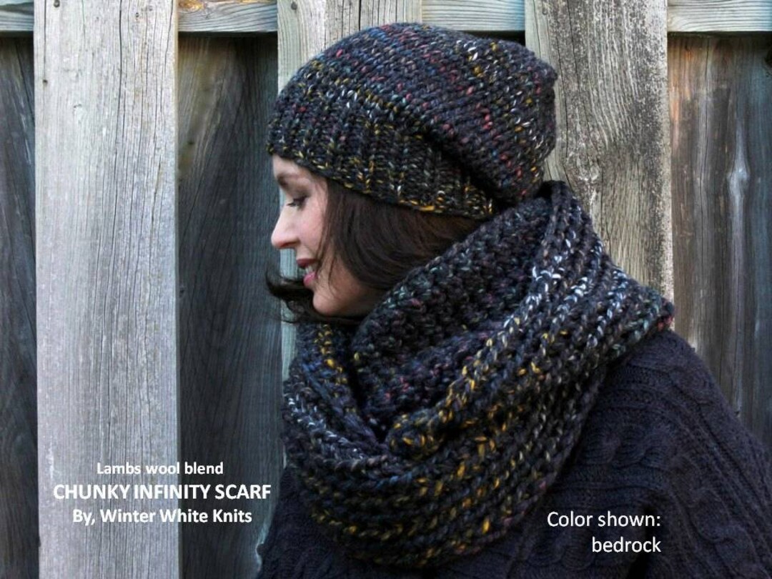 Chunky Winter Scarf, Knit Infinity Scarf, Knit Winter Scarf, Cozy Soft ...