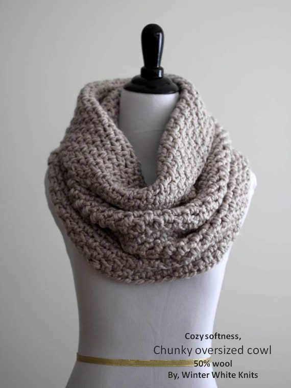 Chunky knit cowl Hand-knit cowl knitted snood tube scarf | Etsy