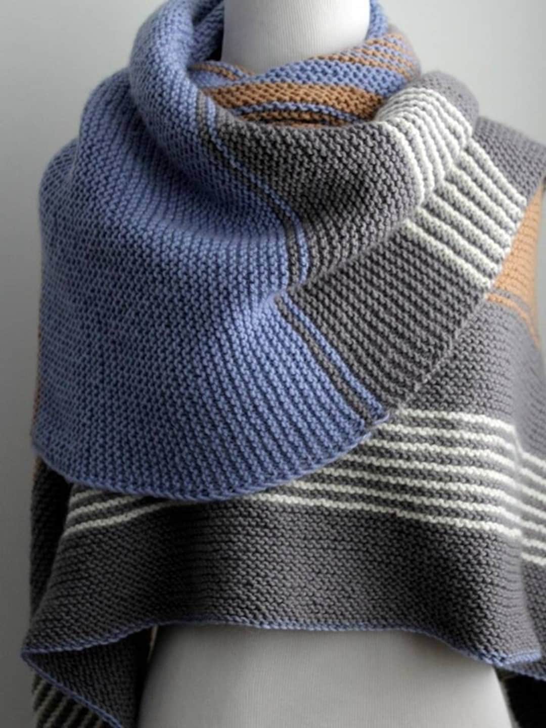 Hand-knit Shawl Pattern, Knit Shawl Pattern, Triangle Scarf Pattern ...