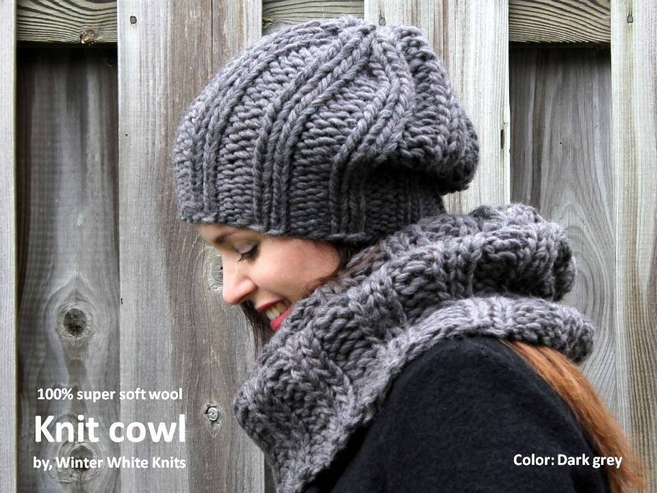 Wool cowl knit cowl unisex cowl soft wool cowl knit tube | Etsy