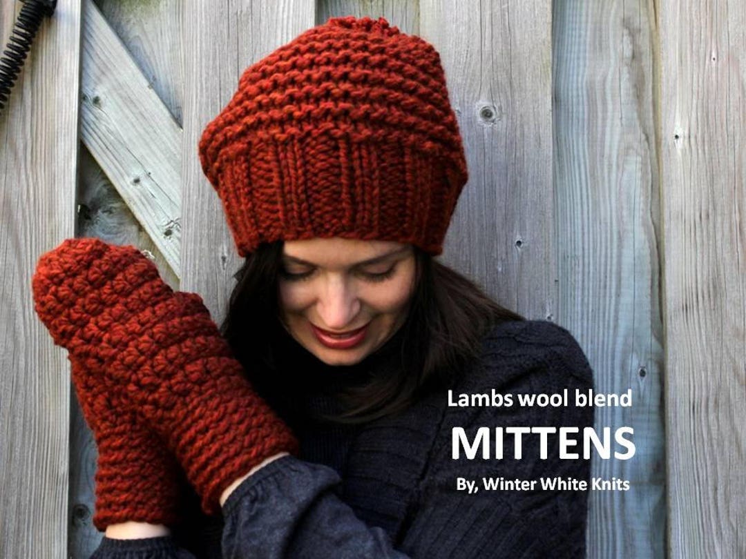 COUNTRYSIDE MITTENS, Chunky Mittens, Lambs Wool Mittens, Handmade ...
