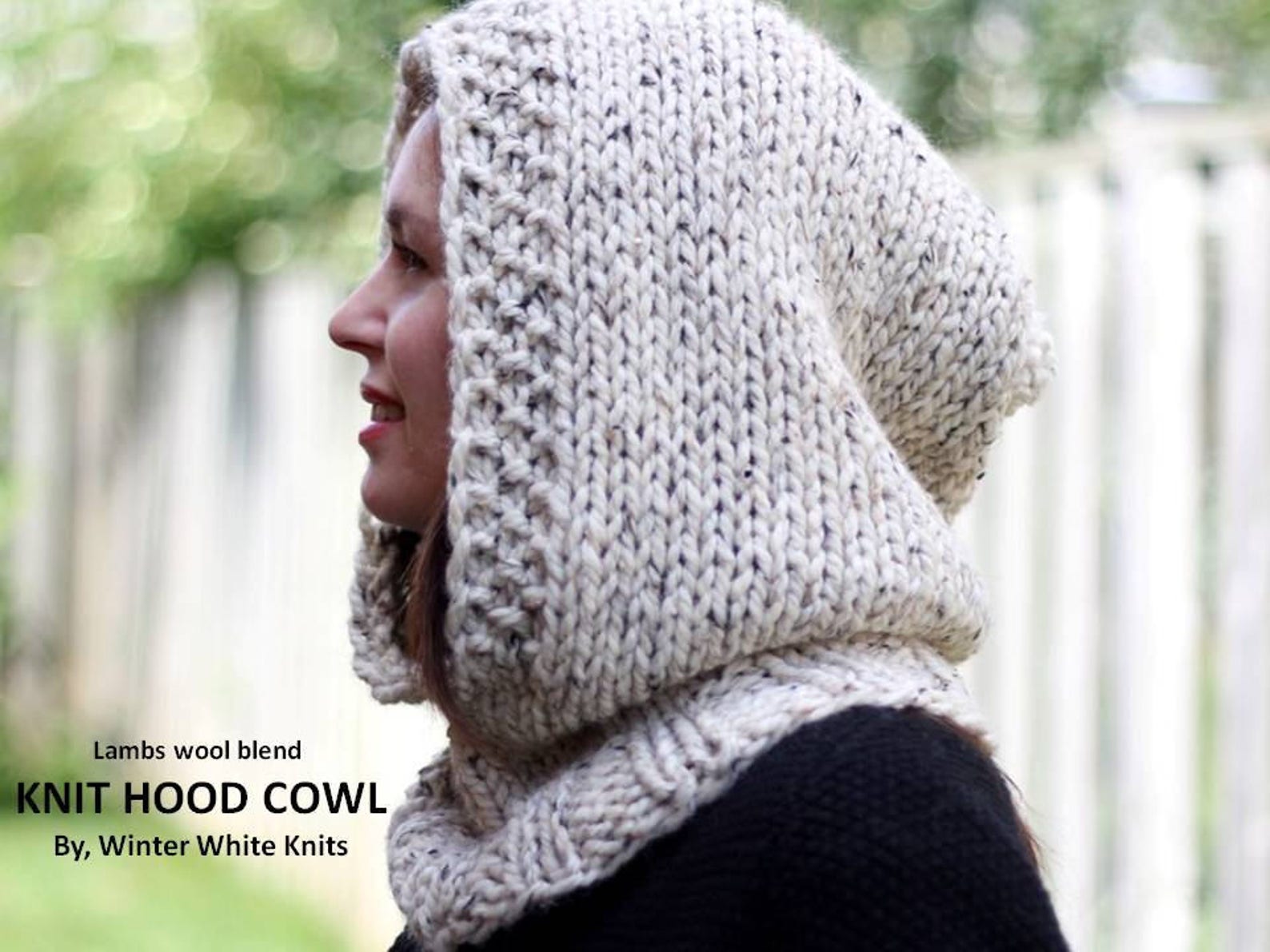 Hand-knit Hood Cowl With Winter Hood Wool Hood Wool Hood - Etsy