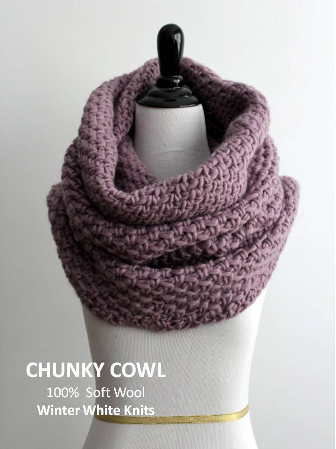 Chunky wool cowl, soft wool cowl, tube scarf, mustard yellow knitted ...