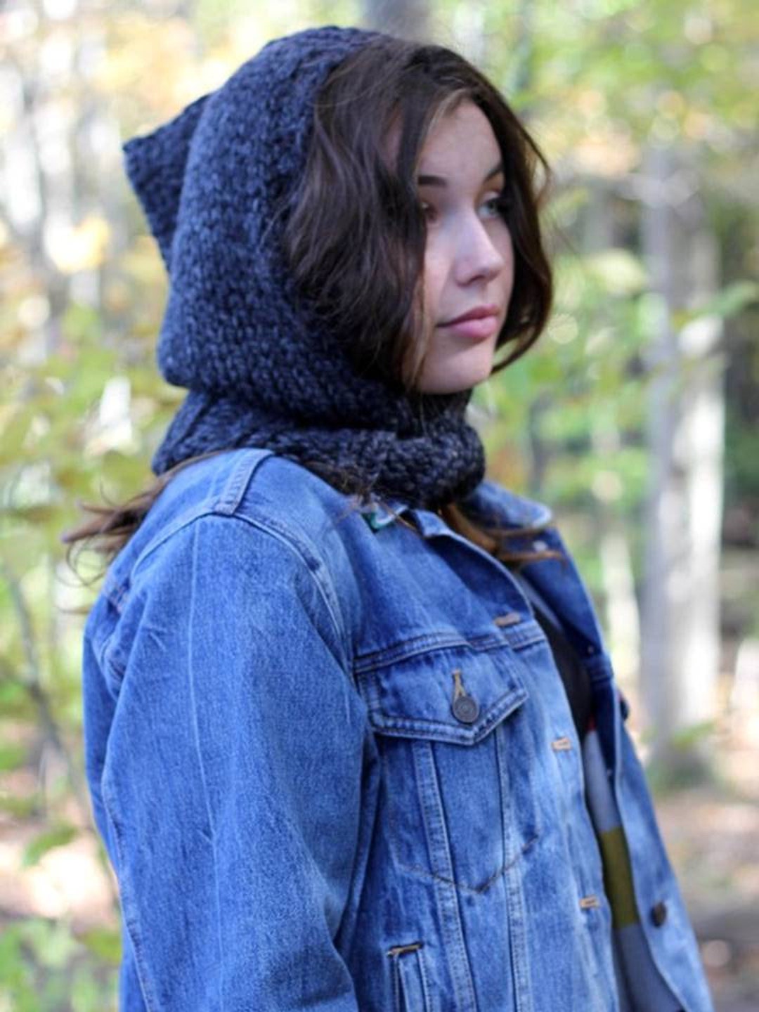 Hand-knitted Hood Cowl, Soft Cozy Hood, Knit Cowl Hood, Hood Scarf ...