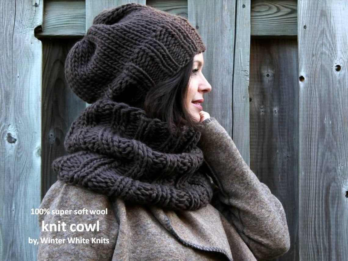 Wool cowl knit cowl unisex cowl soft wool cowl knit tube | Etsy