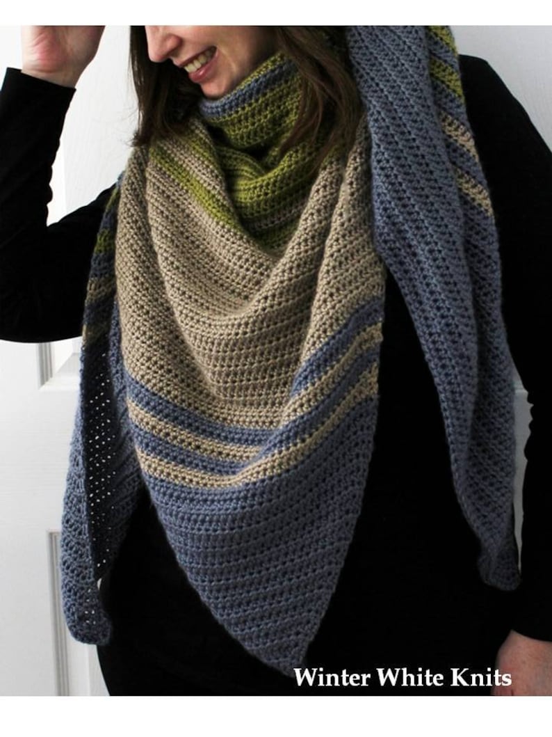 Crochet Shawl Pattern, Large Crochet Triangle Wrap Shawl Pattern ...