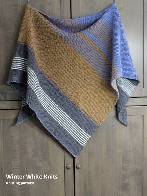 Knitting Pattern Knit Shawl Triangle Wrap Pattern the Cozy | Etsy
