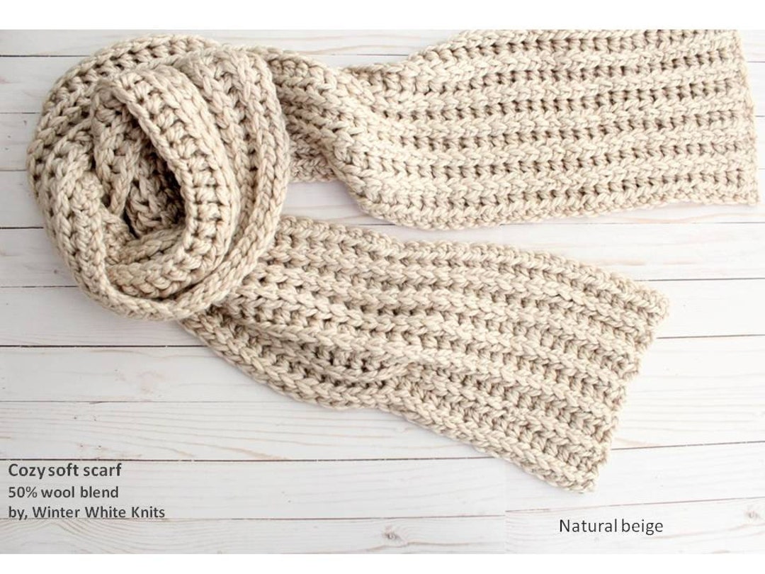 Long winter scarf, Chunky warm scarf, Long knit scarf, 90 inches long ...