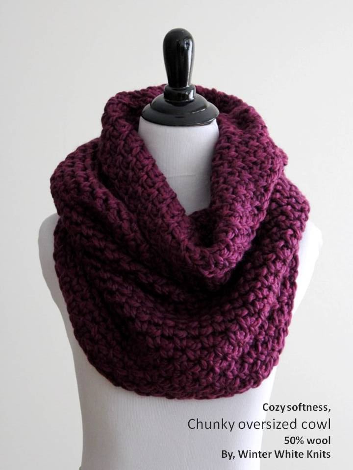 Over-sized cowl COZY CABIN COWL Chunky cowl Hand-knit cowl | Etsy