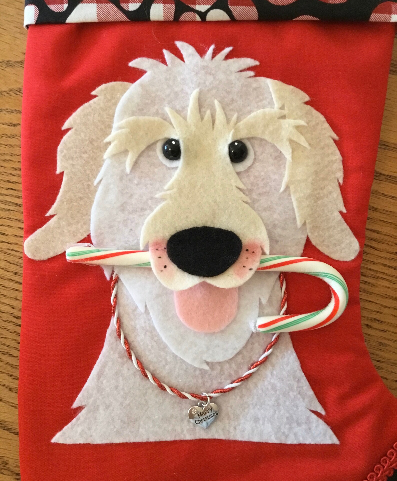 Goldendoodle dog Christmas stocking 1 | Etsy