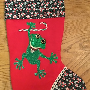 Whimsical Frog Christmas Stocking - Etsy