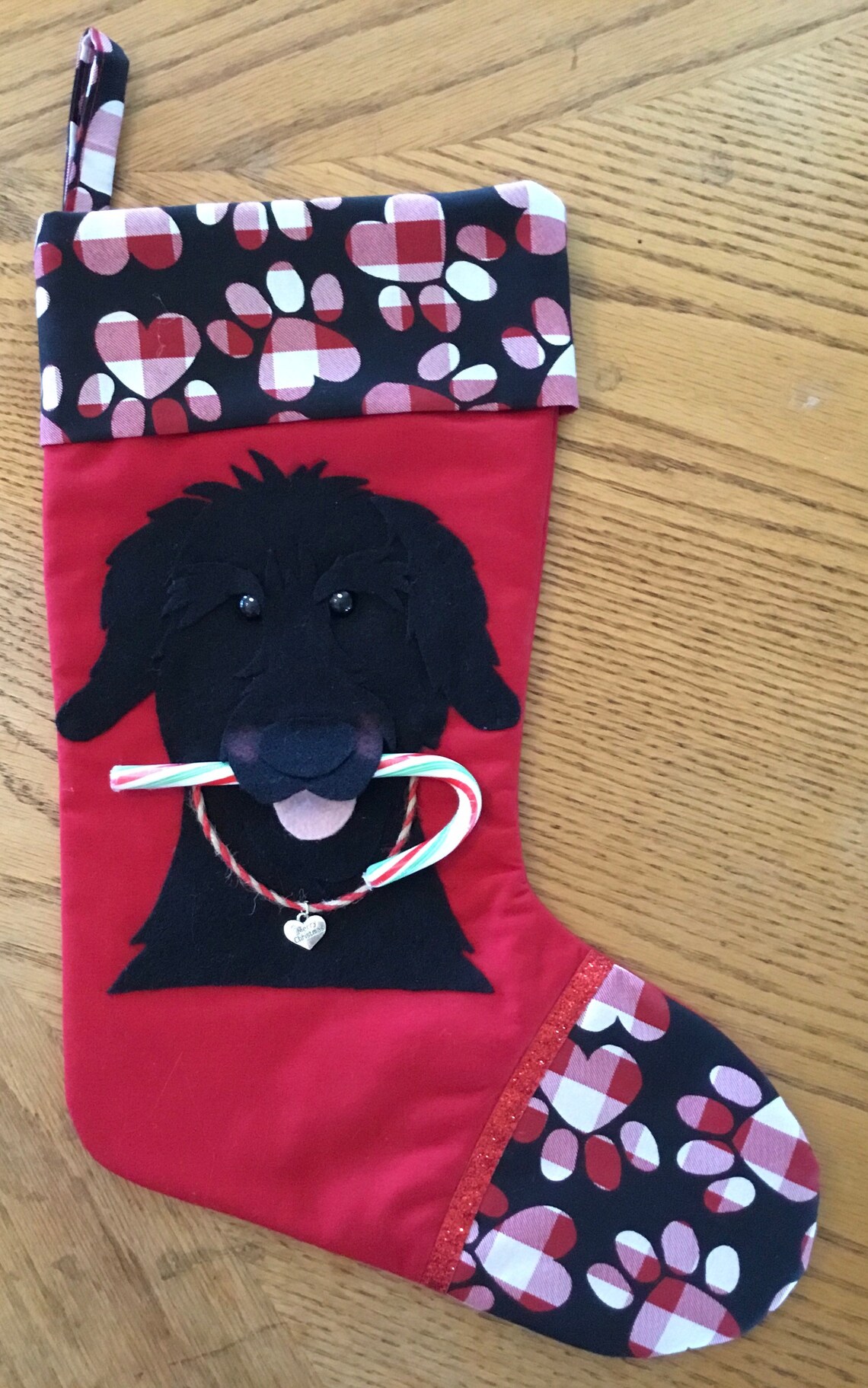 Black Goldendoodle Christmas Stocking - Etsy