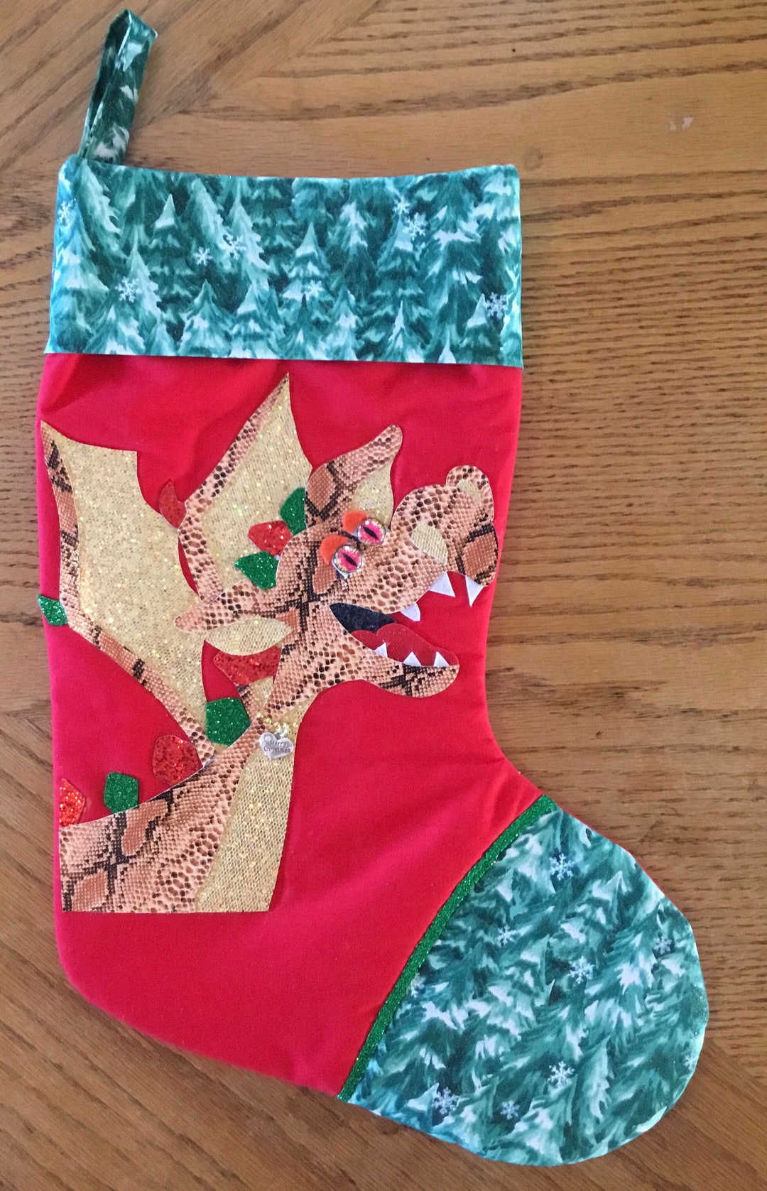 Dragon Christmas stocking 5 - Etsy.de