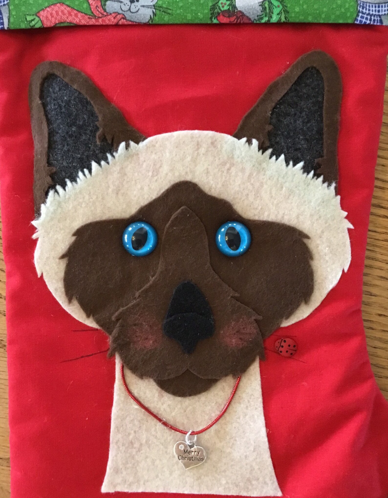 Siamese cat 1 Christmas stocking | Etsy