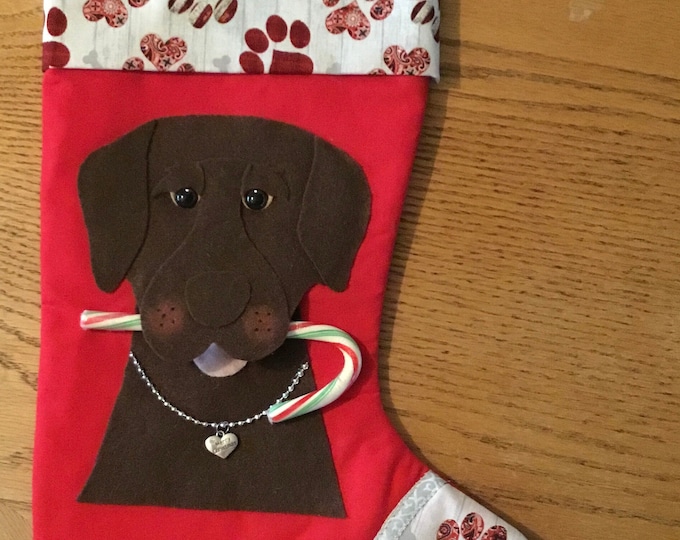 Chocolate Lab Christmas Stocking - Etsy