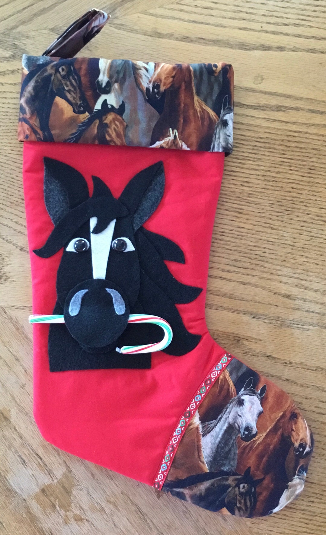 Black Horse #E Christmas stocking - Etsy Österreich