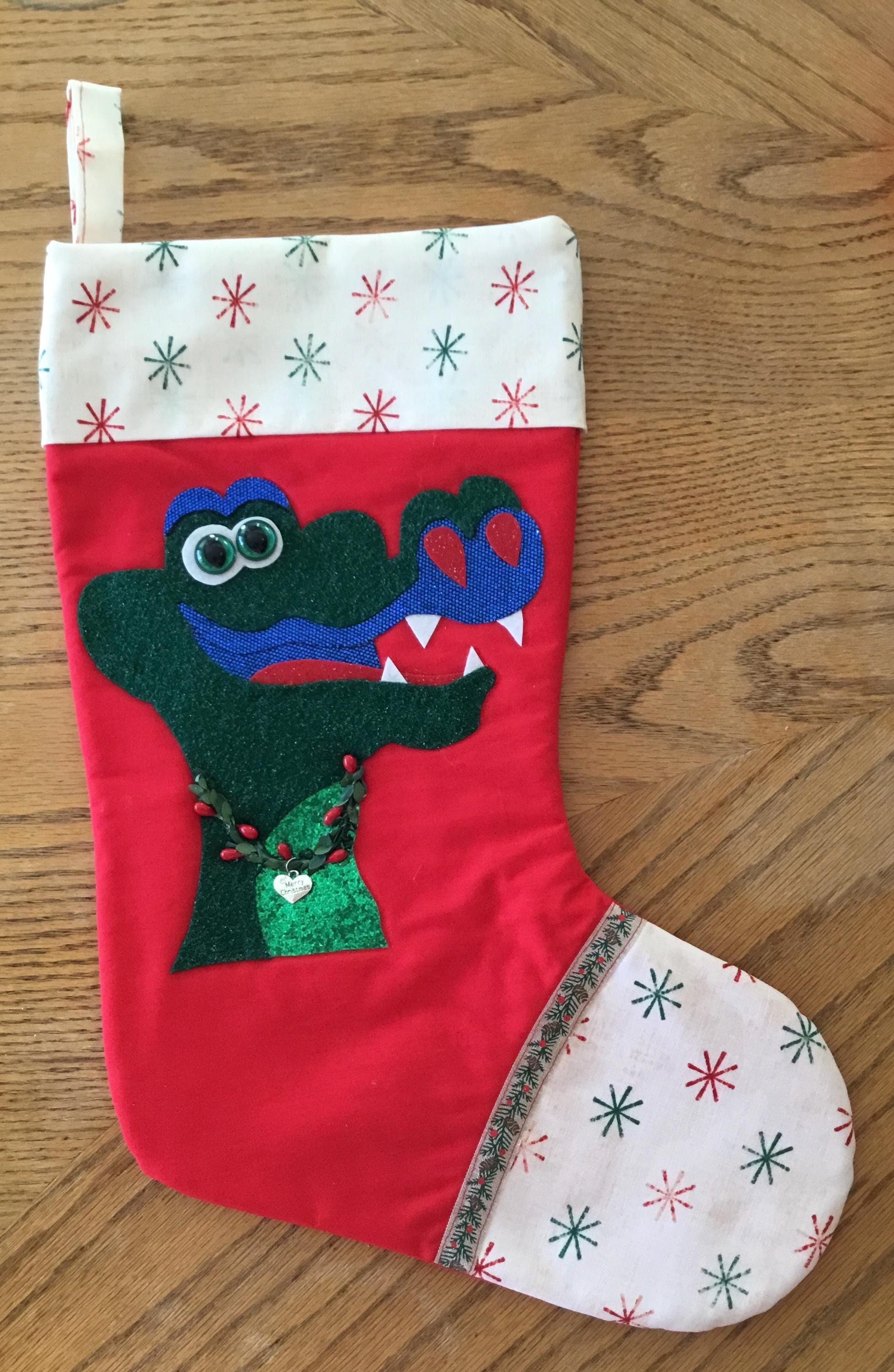Alligator Whimsical Christmas Stocking - Etsy