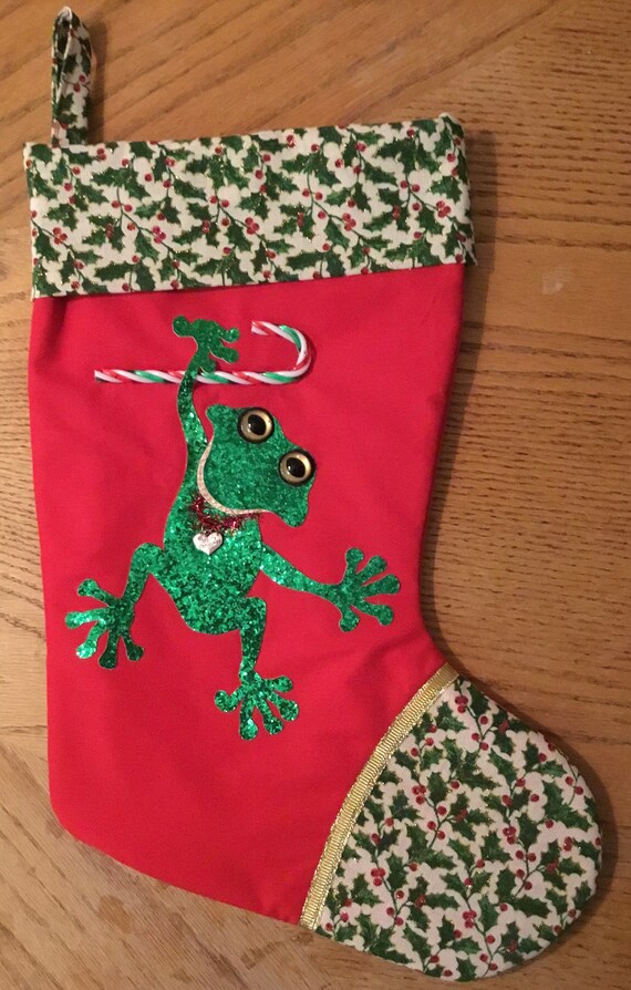 Whimsical Frog Christmas Stocking - Etsy