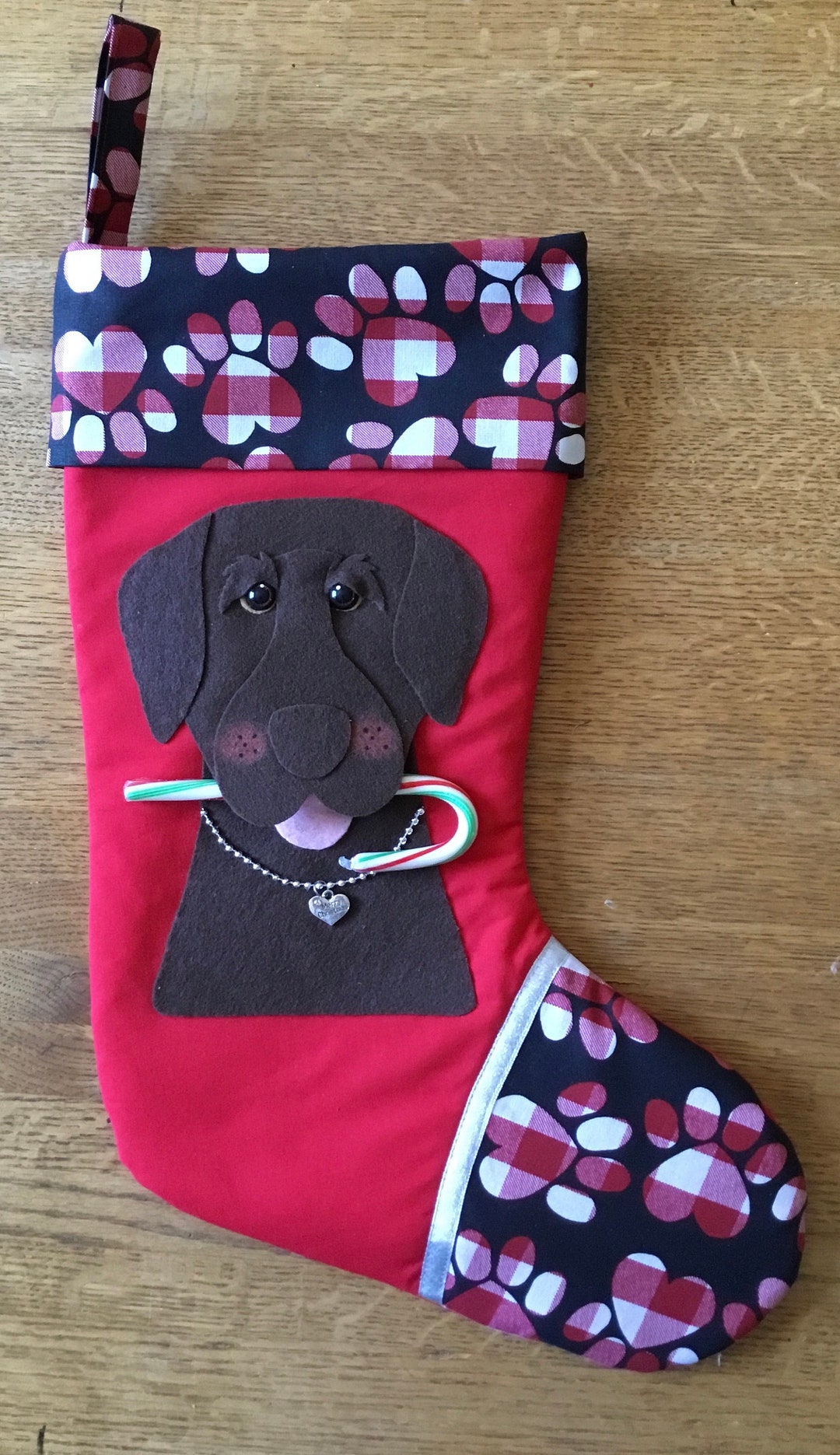 Chocolate Lab Christmas Stocking - Etsy