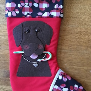 Chocolate Lab Christmas Stocking - Etsy