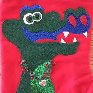 Alligator Whimsical Christmas Stocking - Etsy