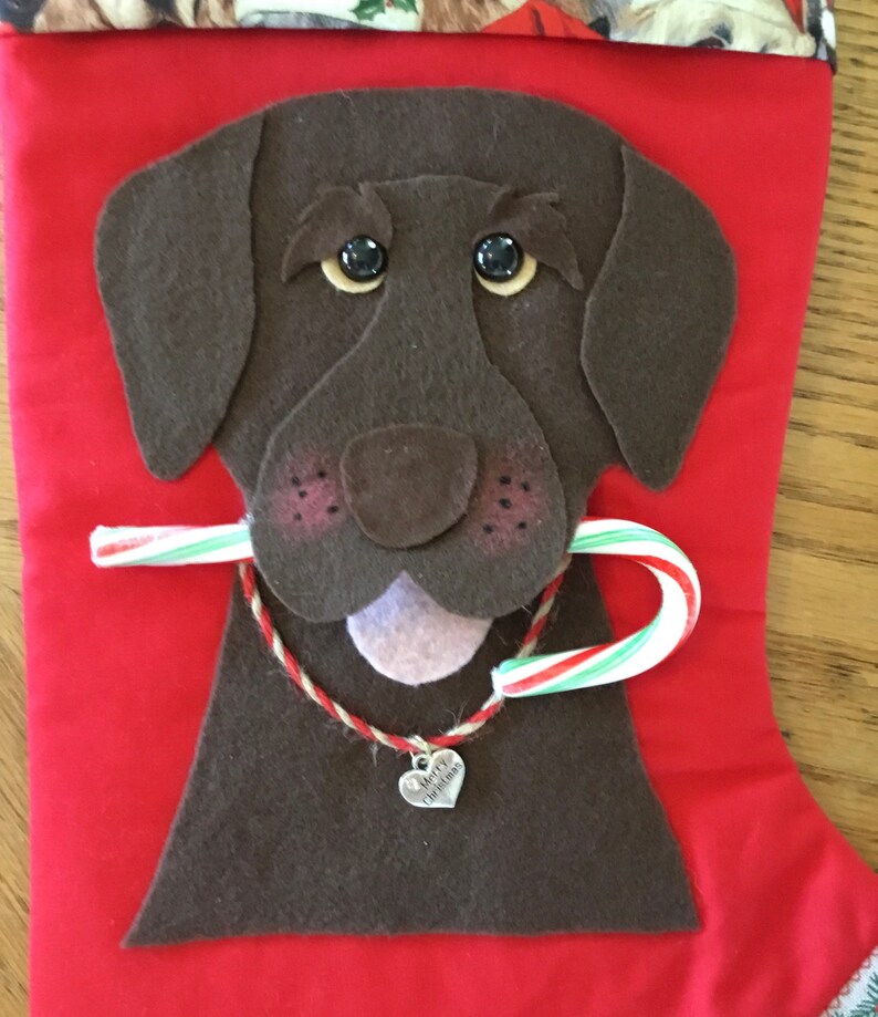 Chocolate Lab Christmas stocking | Etsy