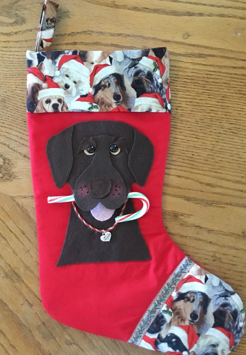 Chocolate Lab Christmas stocking | Etsy