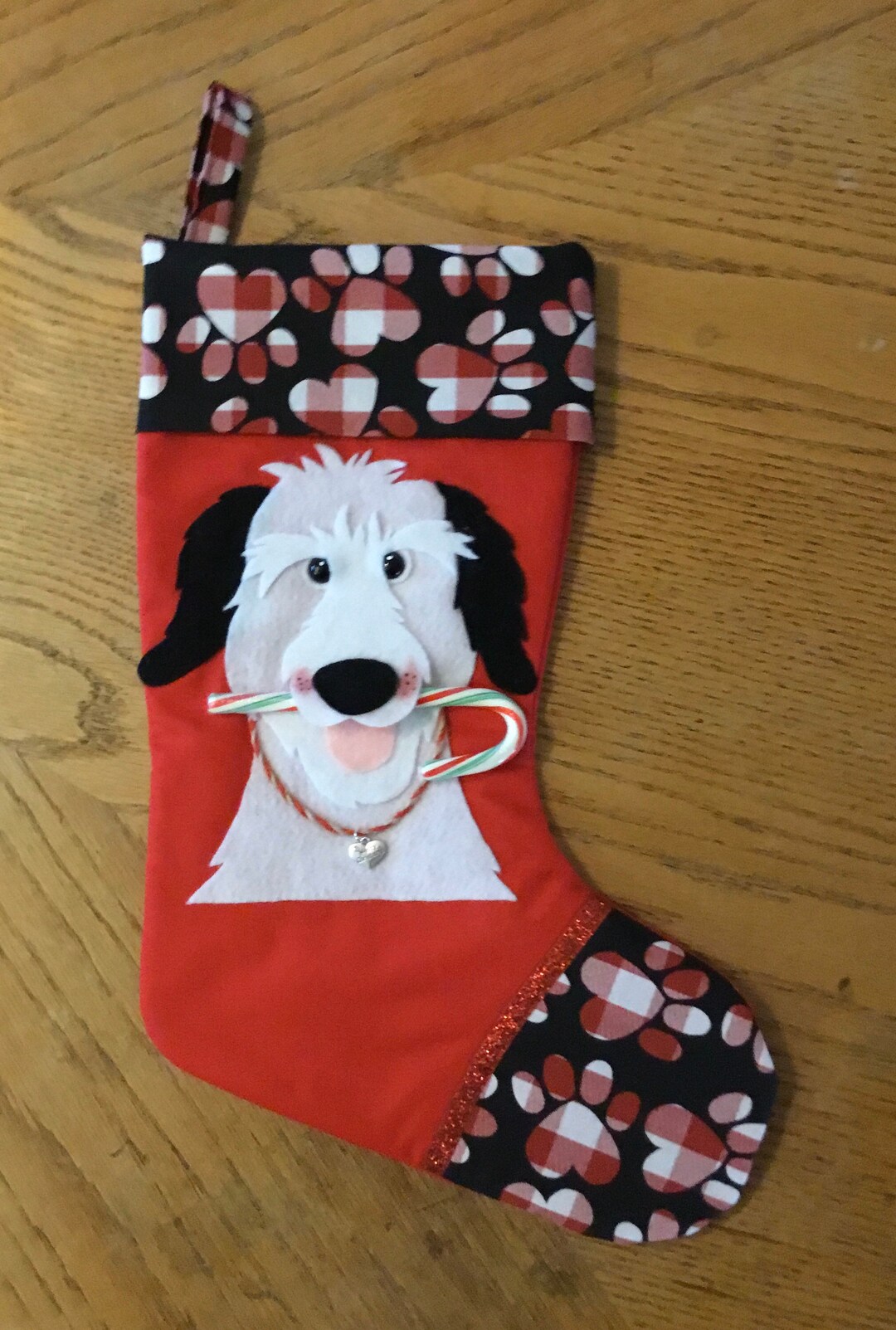 White and Black Goldendoodle Christmas Stocking - Etsy