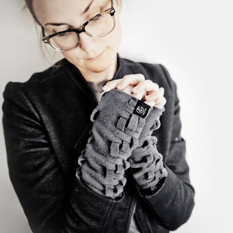 Fingerless Mittens Womens Long, Warm Fingerless Gloves, Hand Warmers ...