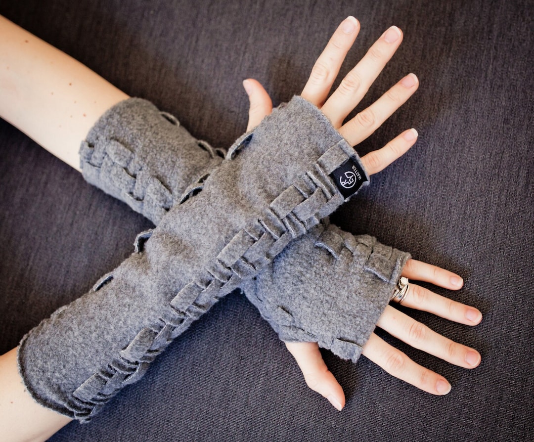 Fingerless Mittens Womens Long, Warm Fingerless Gloves, Hand Warmers ...