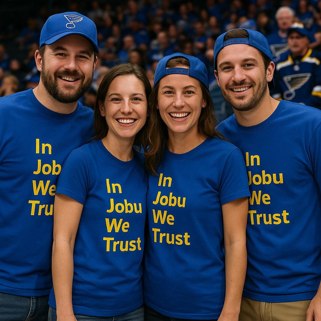 St Louis Blues T-shirt: "in Jobu We Trust" - Great for Fans, Gifts ...