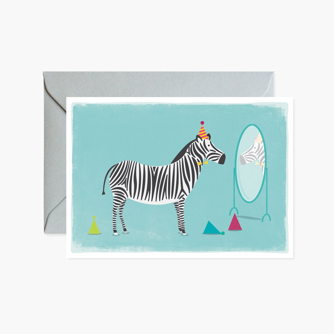 Zebra Party Hats Greeting Card - Etsy