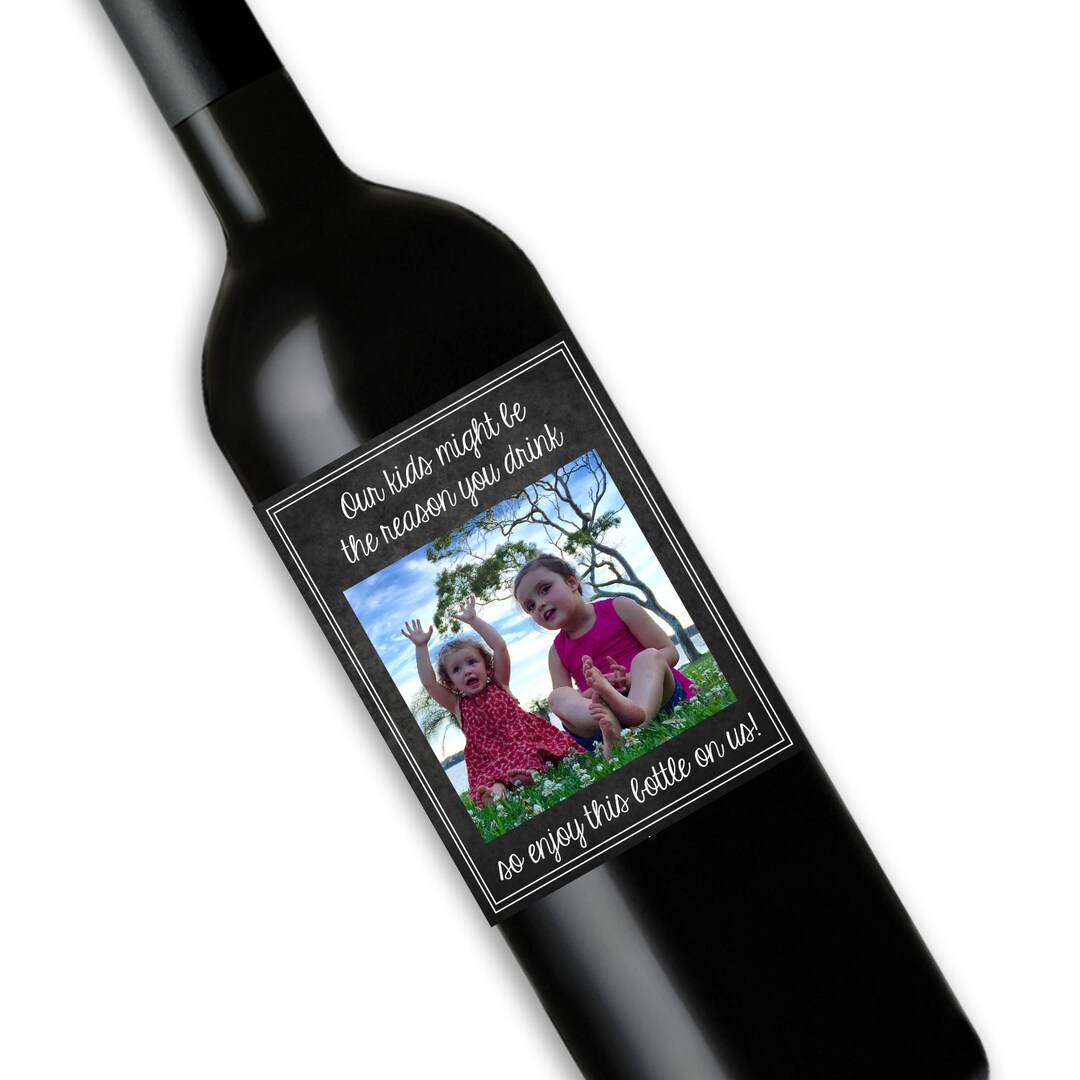 Funny Teacher Appreciation Gift / Custom Wine Bottle Label With Kids ...