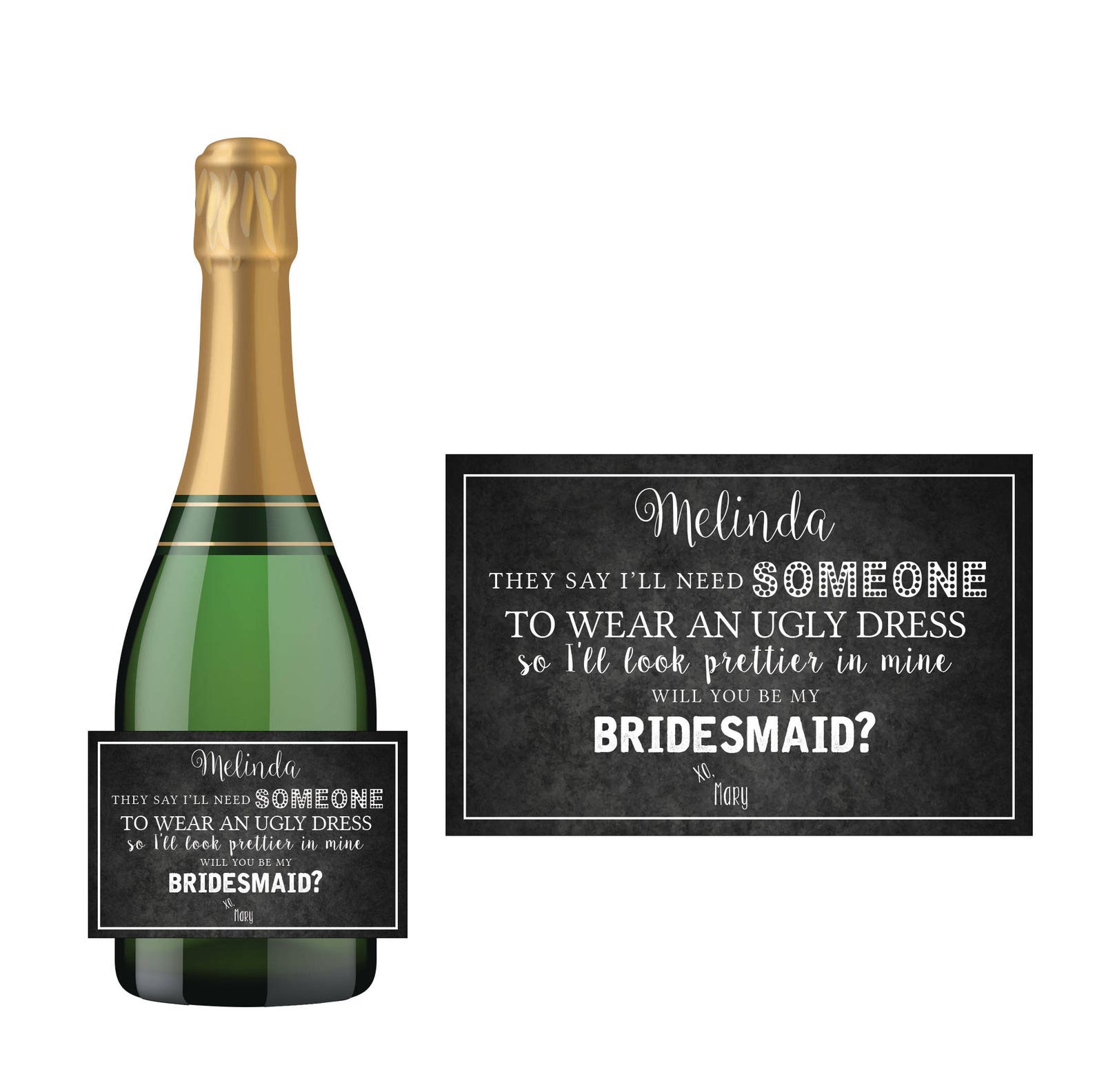 Personalized Champagne Bottle Labels / Will You Be My - Etsy