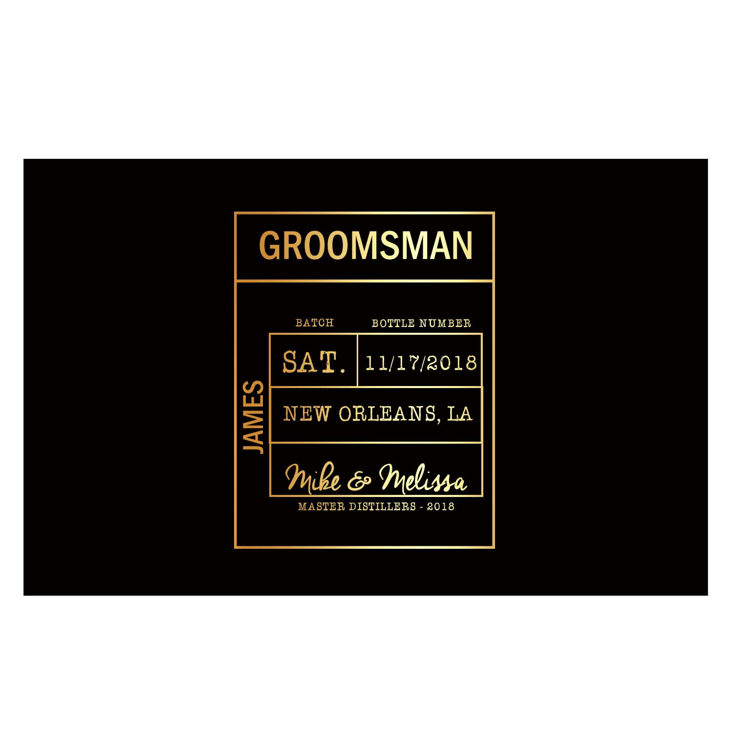 Wedding Party Groomsmen Whiskey Bottle Label / Black - Etsy