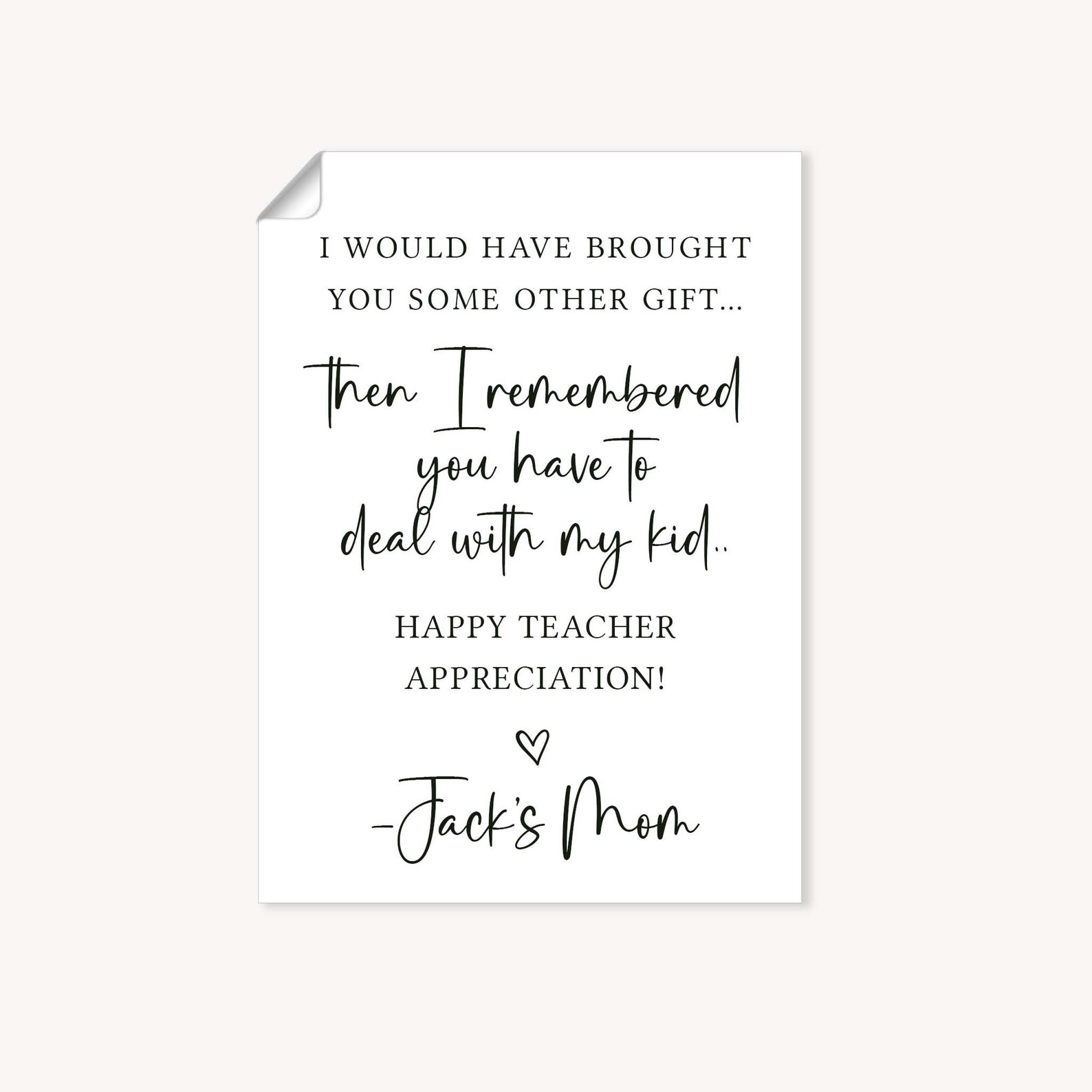 Custom Funny Wine Labels for Teacher Appreciation Week - Personalized ...