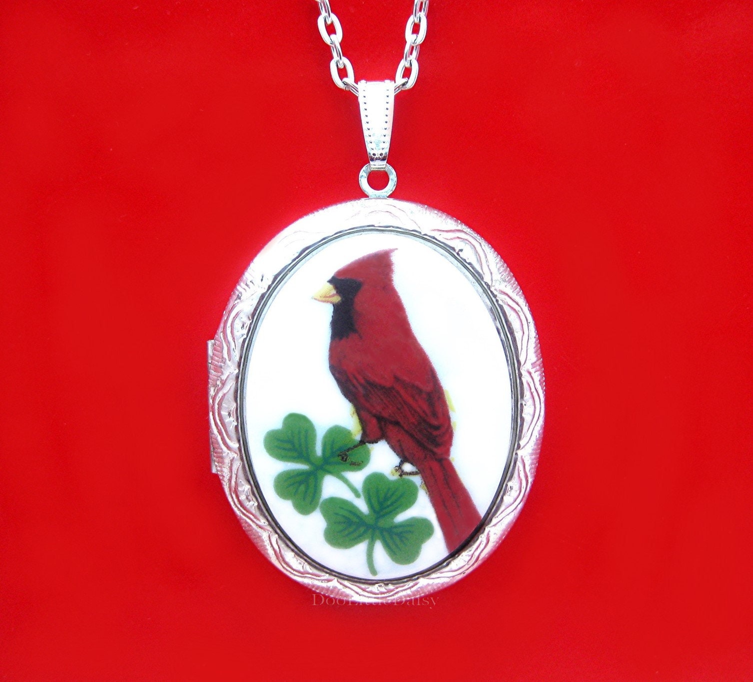 Porcelain Male Cardinal with Irish Shamrocks Cameo Cardinals | Etsy