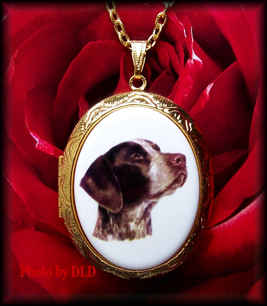 Large Porcelain POINTER German Pointer Hunting Dog Cameo Costume ...