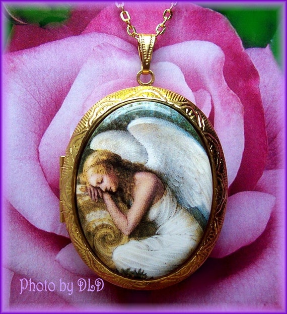 Guardian angel locket pendant store