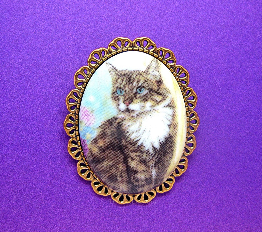 Cats Porcelain GRAY Tri Color TABBY CAT With Baby Blue Eyes - Etsy