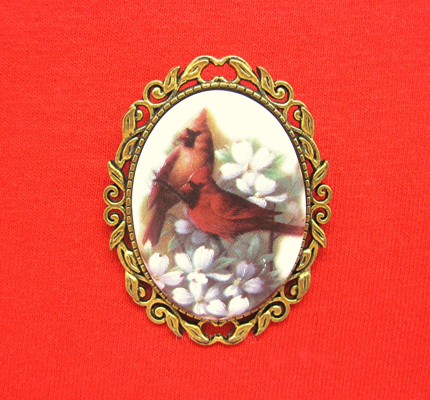 Porcelain CARDINAL COUPLE and Dogwoods Cardinals Red Bird - Etsy