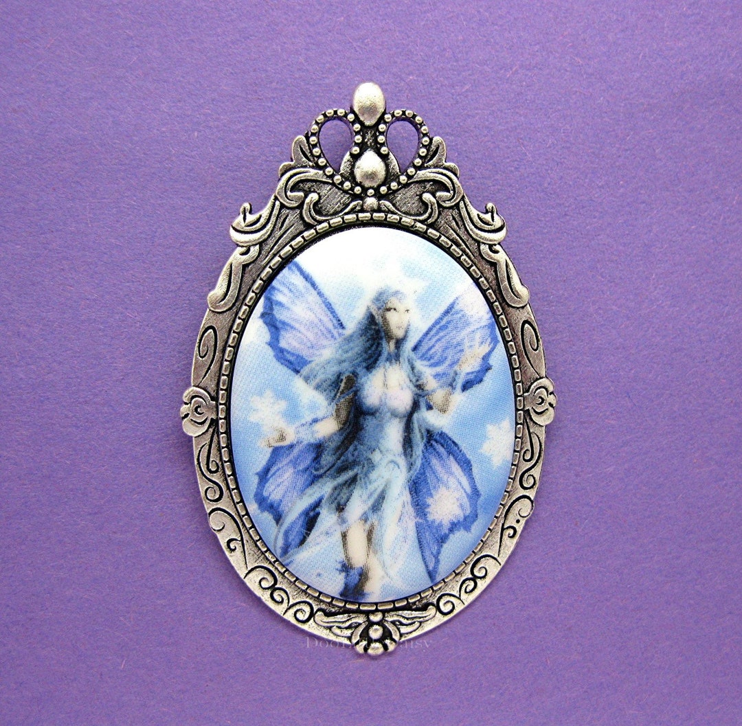 Porcelain BLUE FAIRY Pixie Sprite Faerie Fay Costume Jewelry Set on a ...