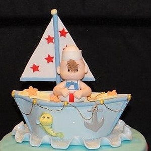 Nautical Birthday Cake Topper, Ahoy Its a Boy, Nautical Baby Shower ...
