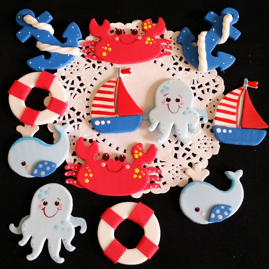 Nautical Cake Topper, Nautical Baby Shower, Nautical Favors, Sailor ...