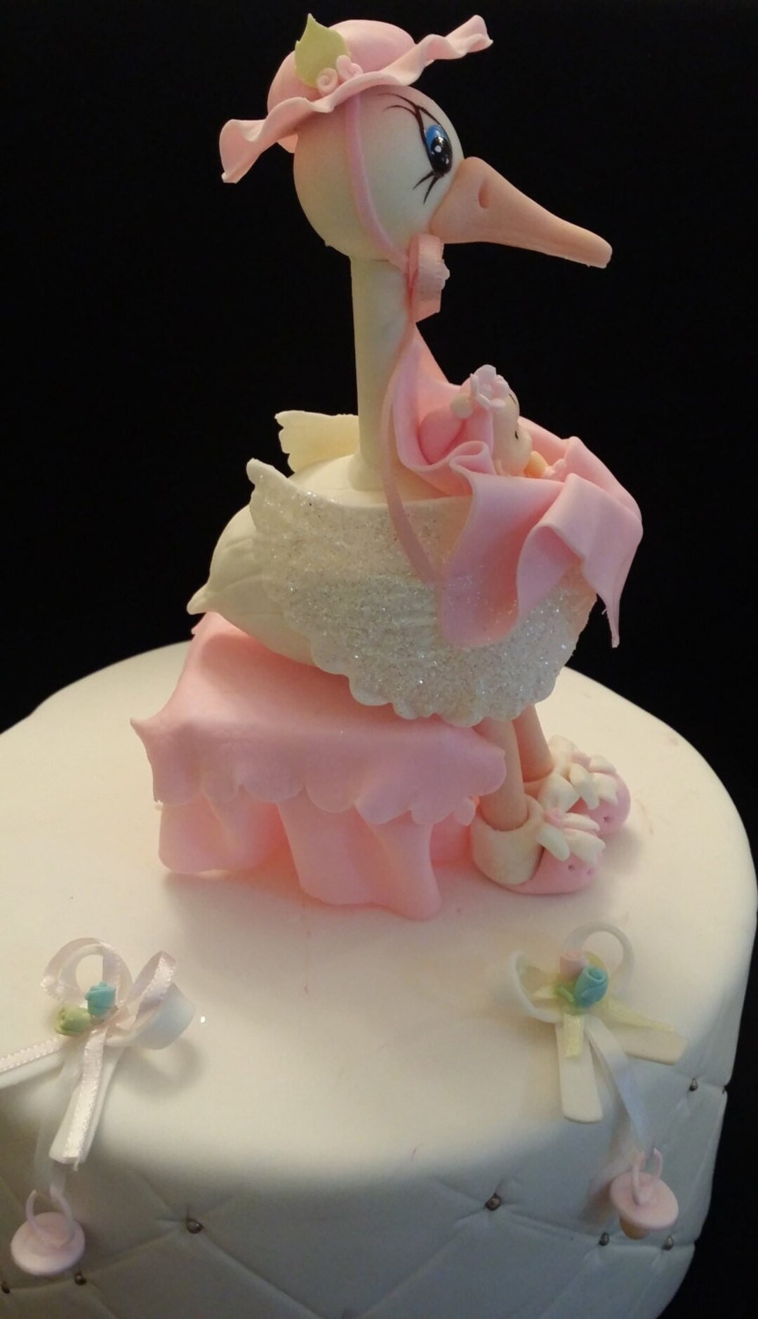 Pink Stork, Baby Shower Cake Topper, Blue Stork Topper, Stork Cake ...