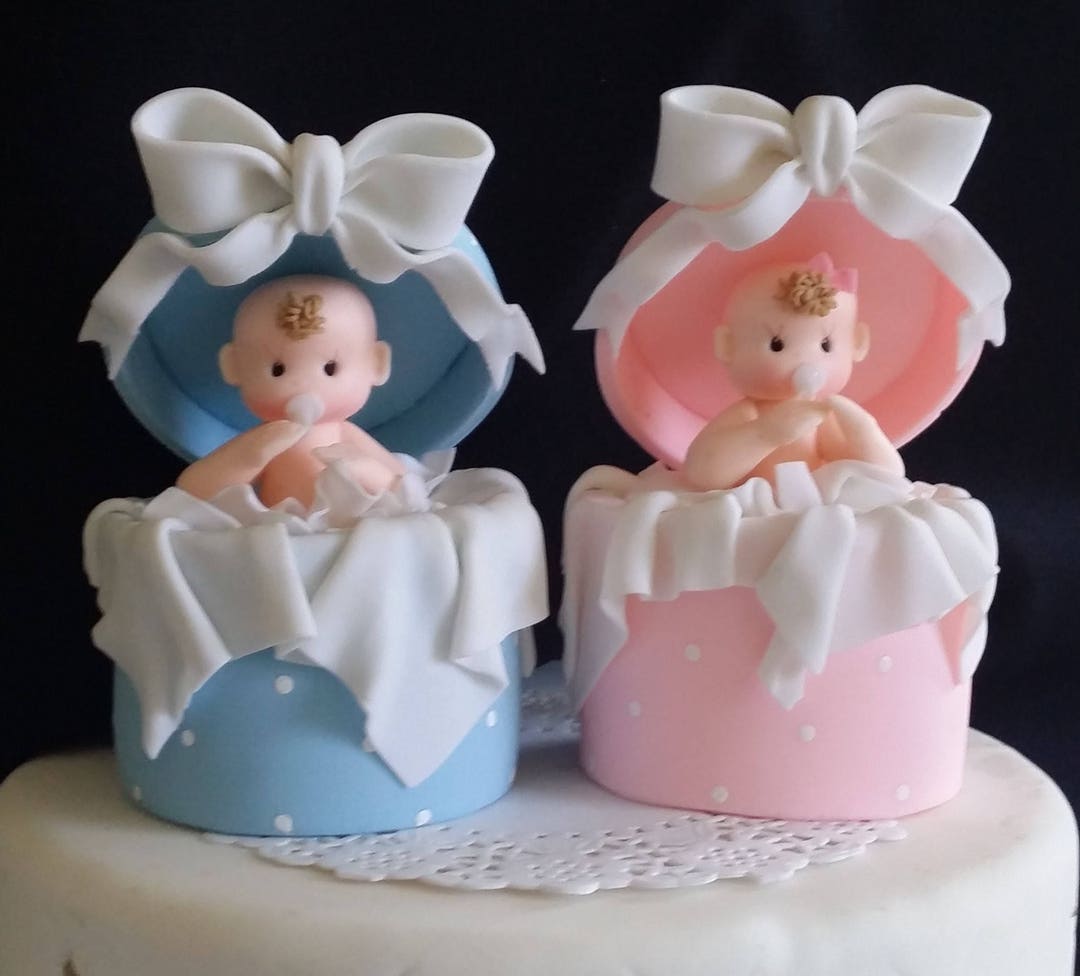 Baby Shower Cake Toppers, Baby in Surprise Box Cake Topper, Baby Shower ...