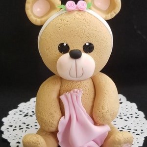 Bears Cake Topper, Twins Bear Toppers, Baby Girl Bear, Cake Topper ...