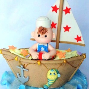 Nautical Birthday Cake Topper, Ahoy Its a Boy, Nautical Baby Shower ...