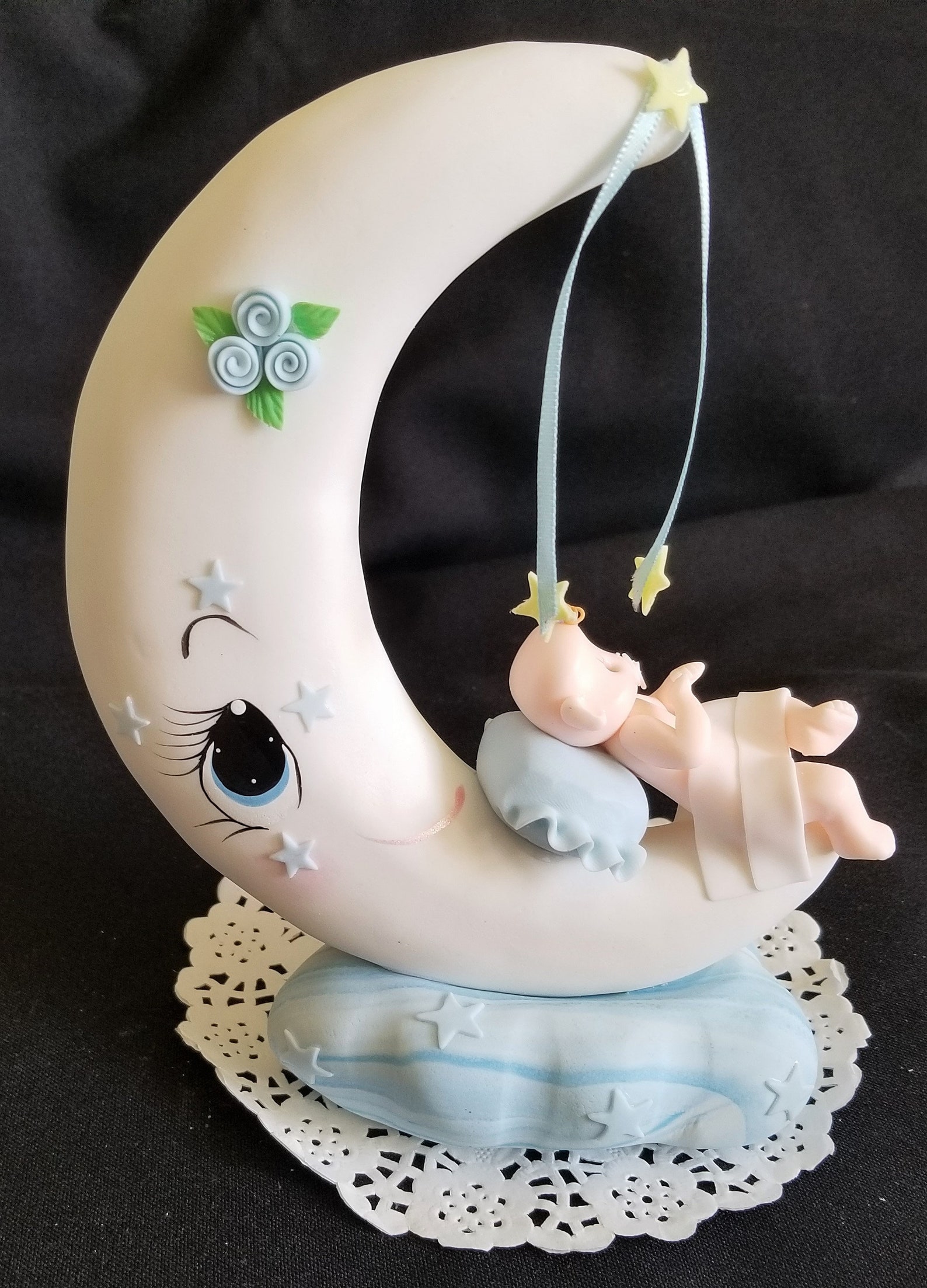 Baby Shower Cake Topper Baby Sleeping on the Moon Cake - Etsy