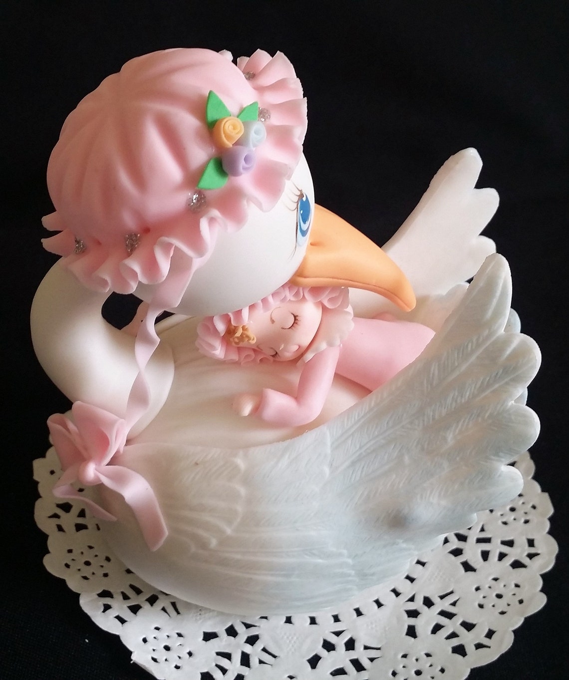 Stork Cake Topper Baby Shower Stork Stork for Cake Stork | Etsy